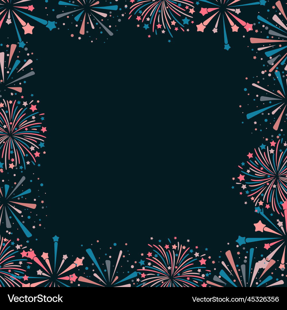 Flat abstract fireworks background Royalty Free Vector Image