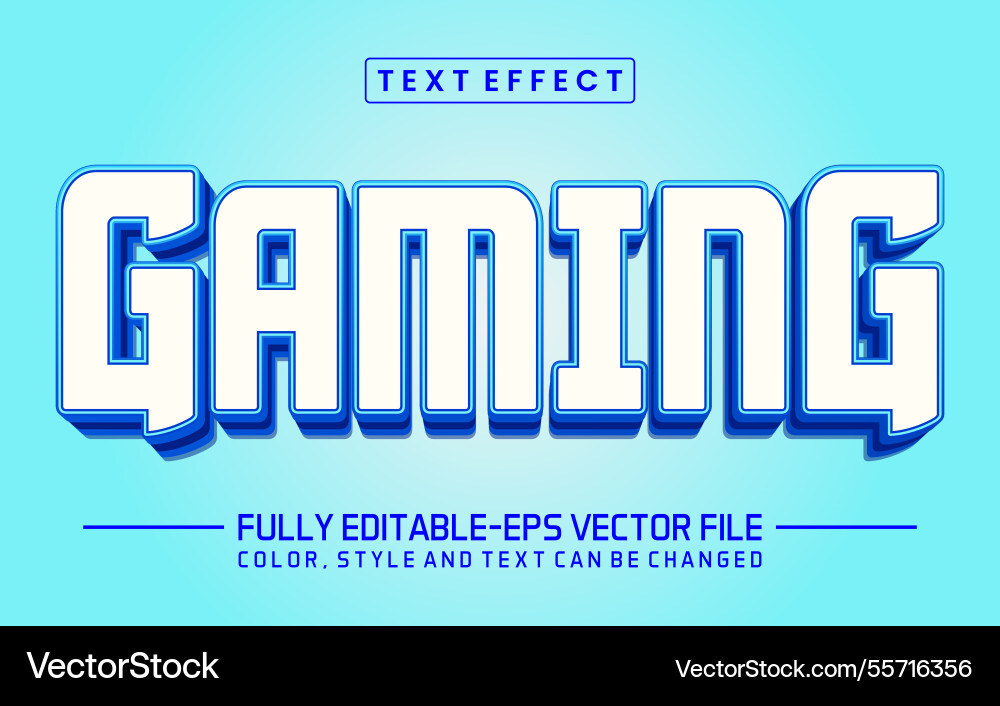 Gaming font text effect editable Royalty Free Vector Image