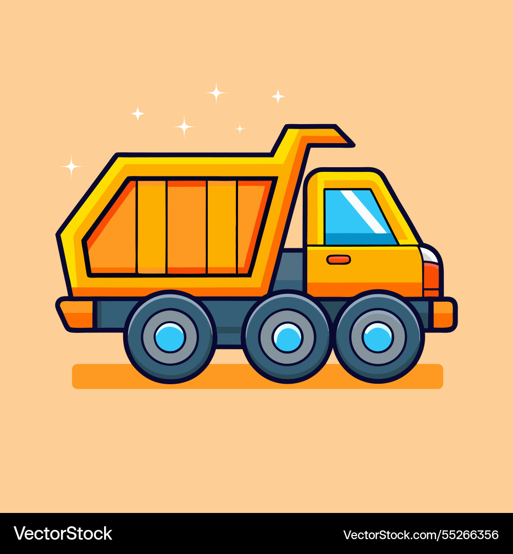 Garbage truck cartoon icon Royalty Free Vector Image