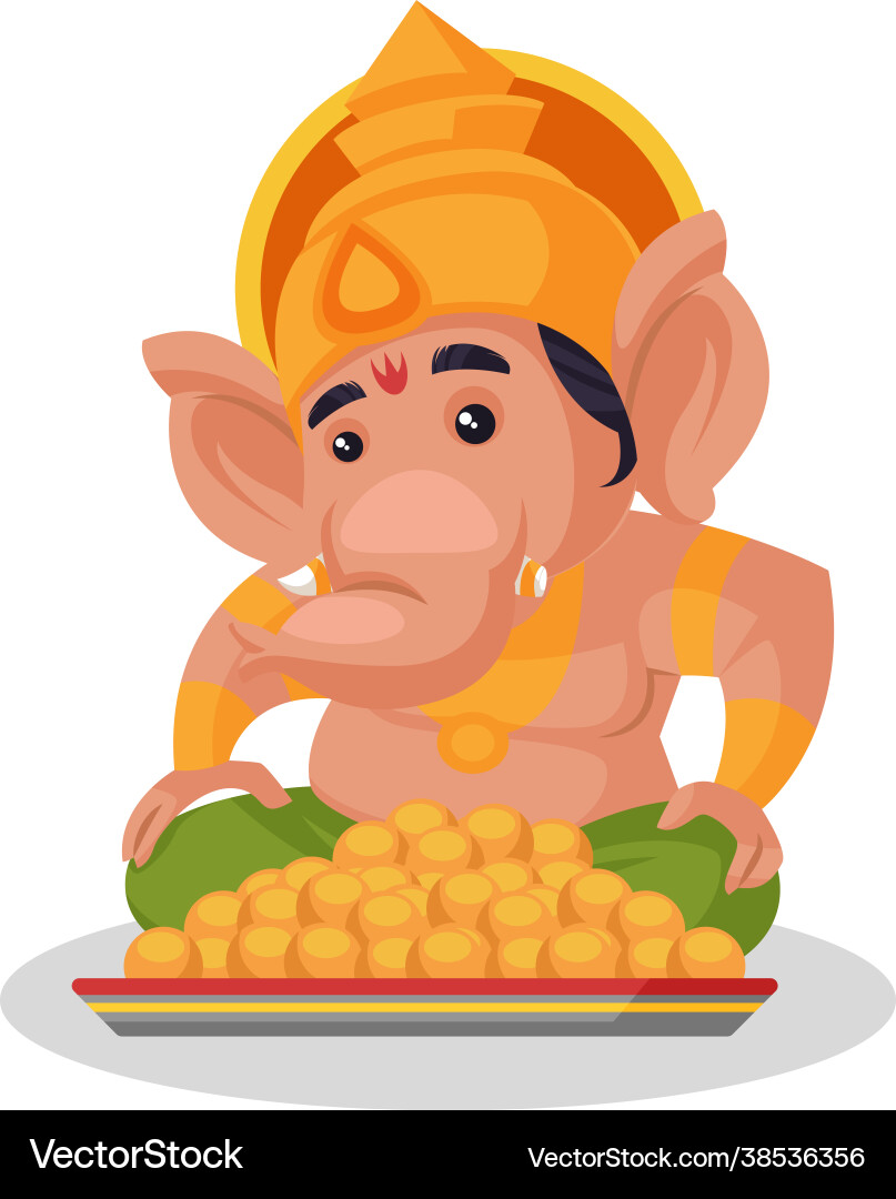Lord ganesha cartoon character Royalty Free Vector Image