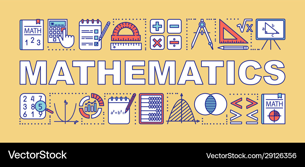 Mathematics word concepts banner presentation Vector Image