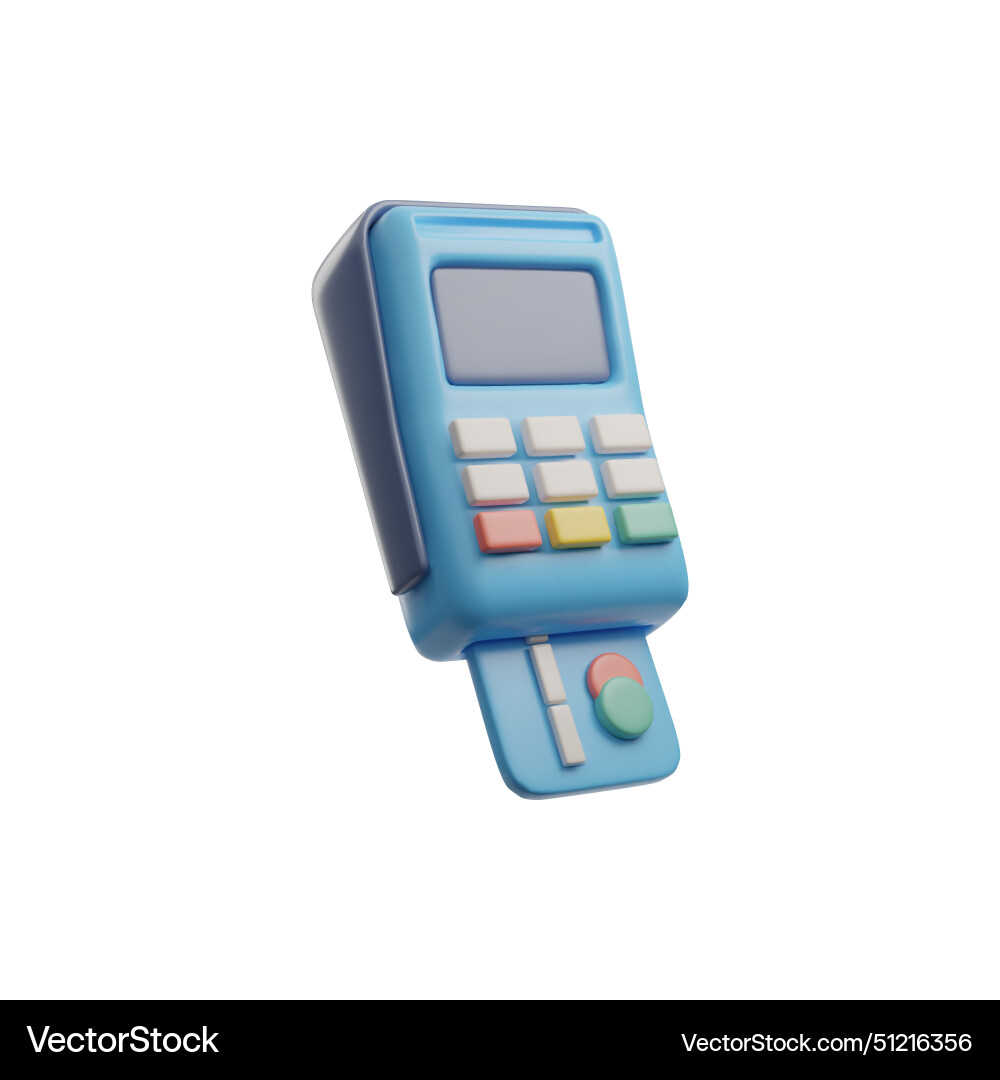 Modern card terminal 3d icon Royalty Free Vector Image