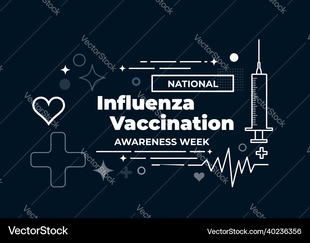 National influenza vaccination week Royalty Free Vector