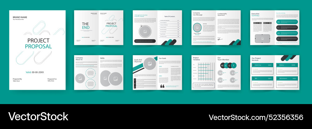 Project proposal template – Royalty-Free Vector | VectorStock