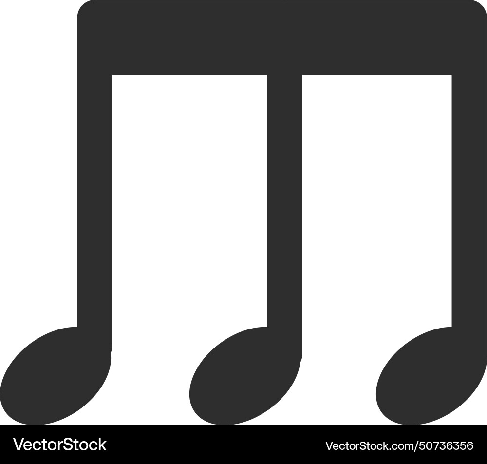 Quarter notes symbol triple music tone sign Vector Image