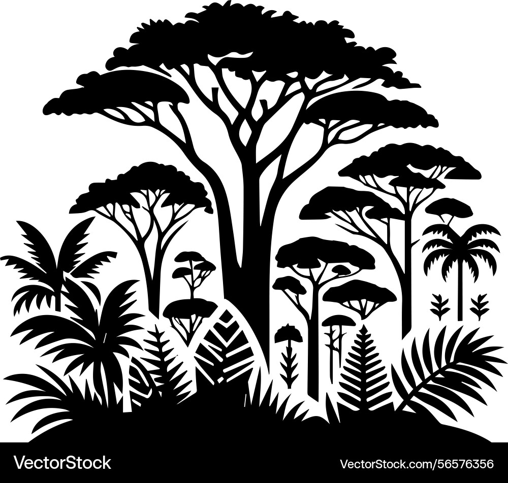 Simple icon of a amazon rainforest logo design Vector Image