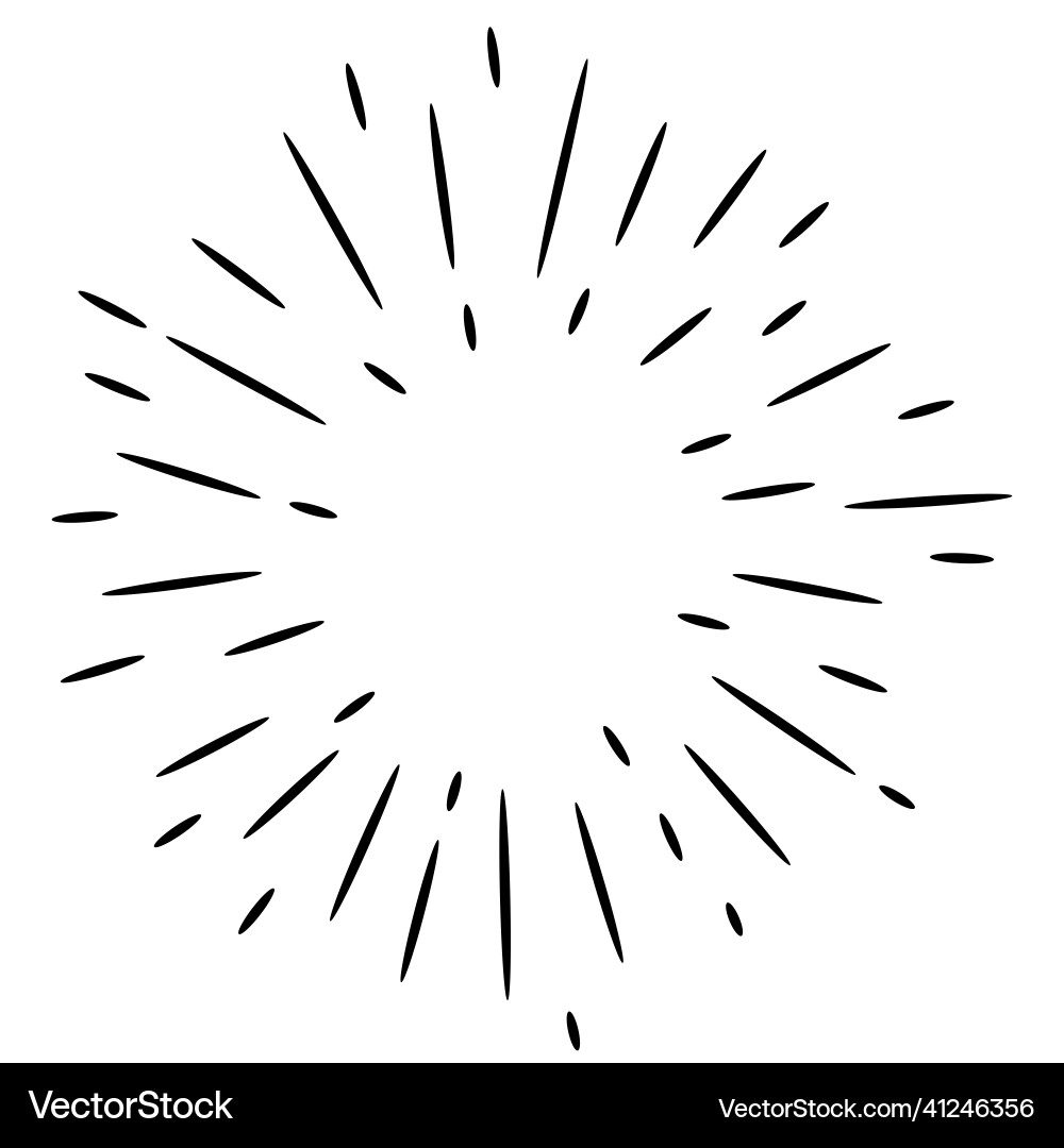 Starburst sunburst hand drawn design element Vector Image