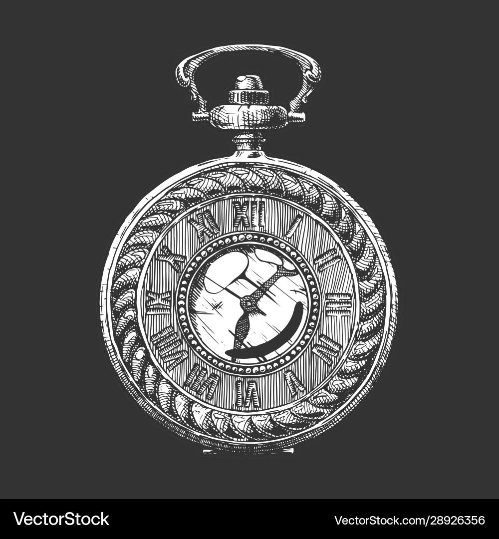 Vintage Pocket Watch Royalty Free Vector Image