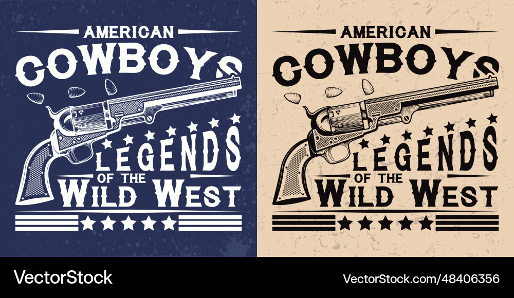 Vintage wild west tee shirt print Royalty Free Vector Image