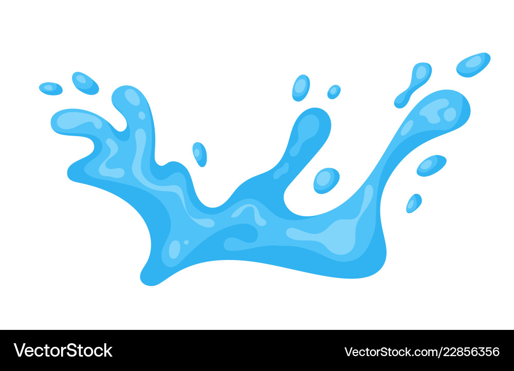 Water splash cartoon Royalty Free Vector Image