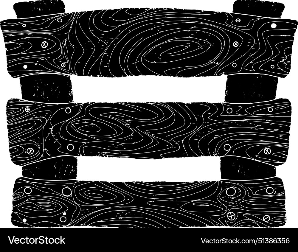 Wooden box from boards element Royalty Free Vector Image