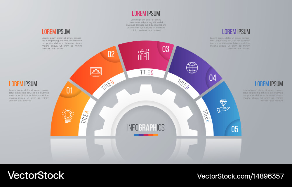 Circle chart template for infographics Royalty Free Vector