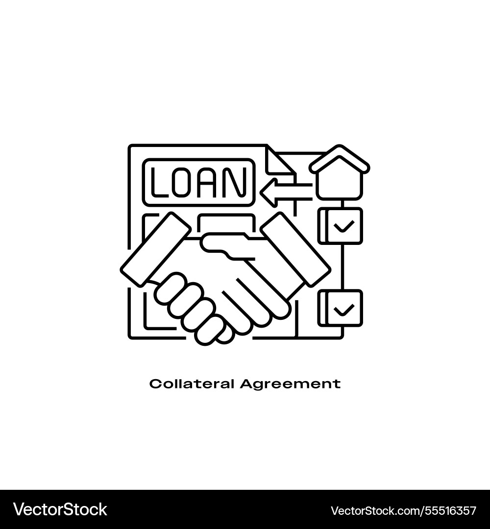 Collateral agreement line icon linear style sign Vector Image
