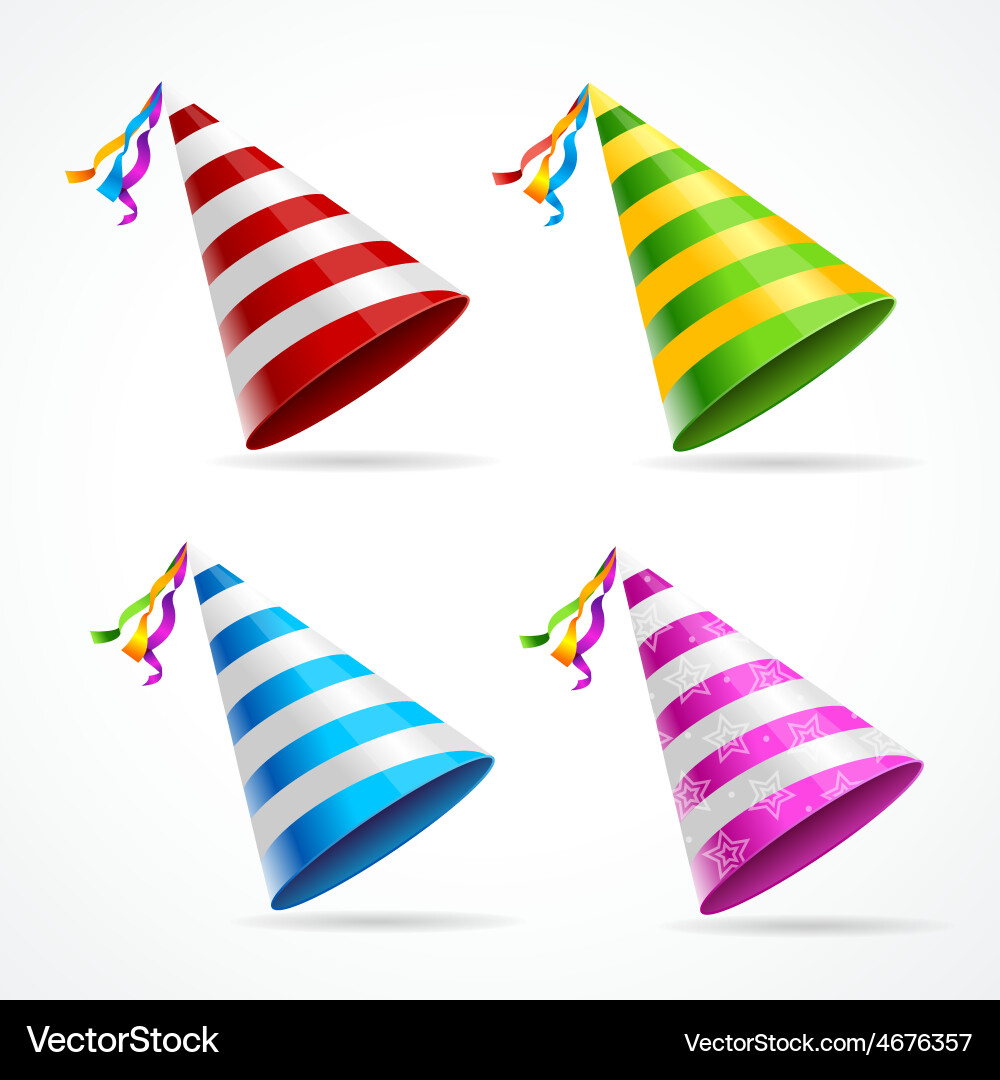 Colorful Party Hat Set Royalty Free Vector Image