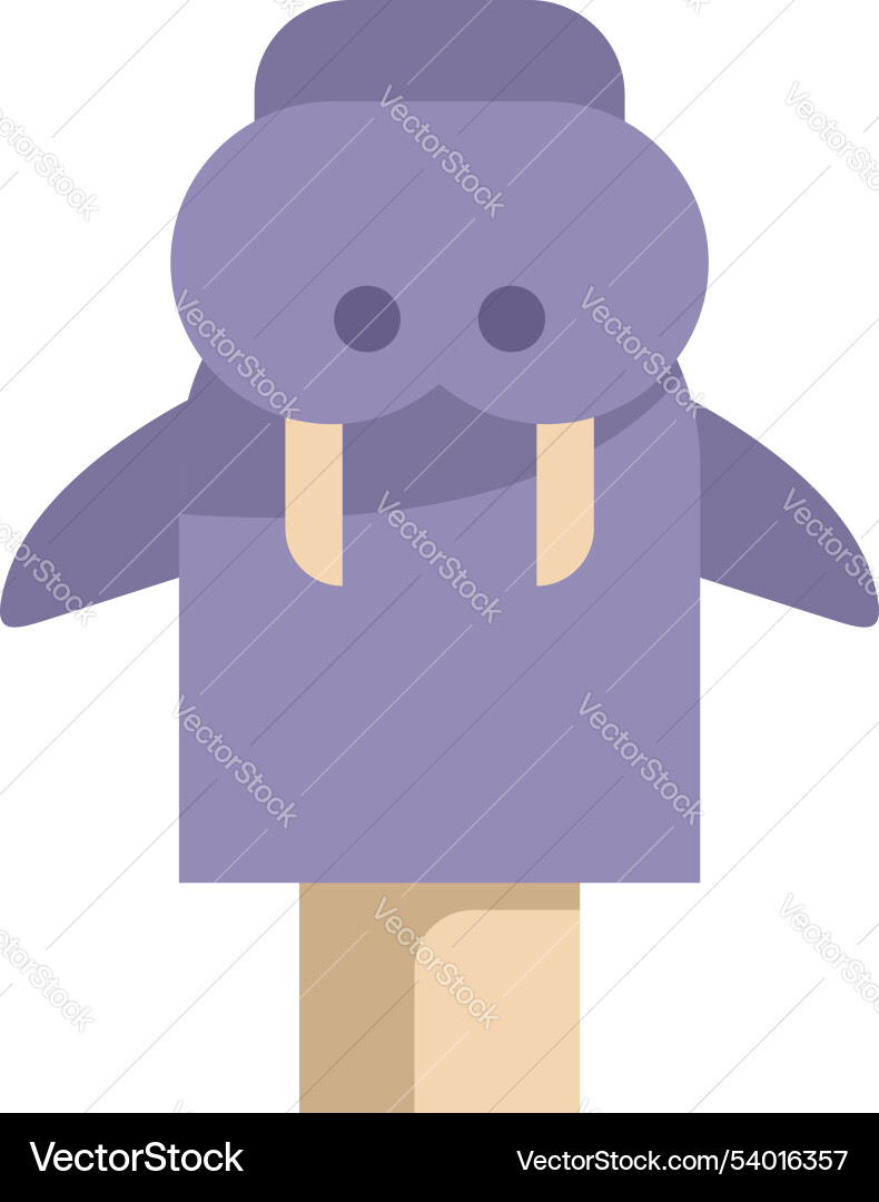 Cute purple walrus hand puppet for children Vector Image