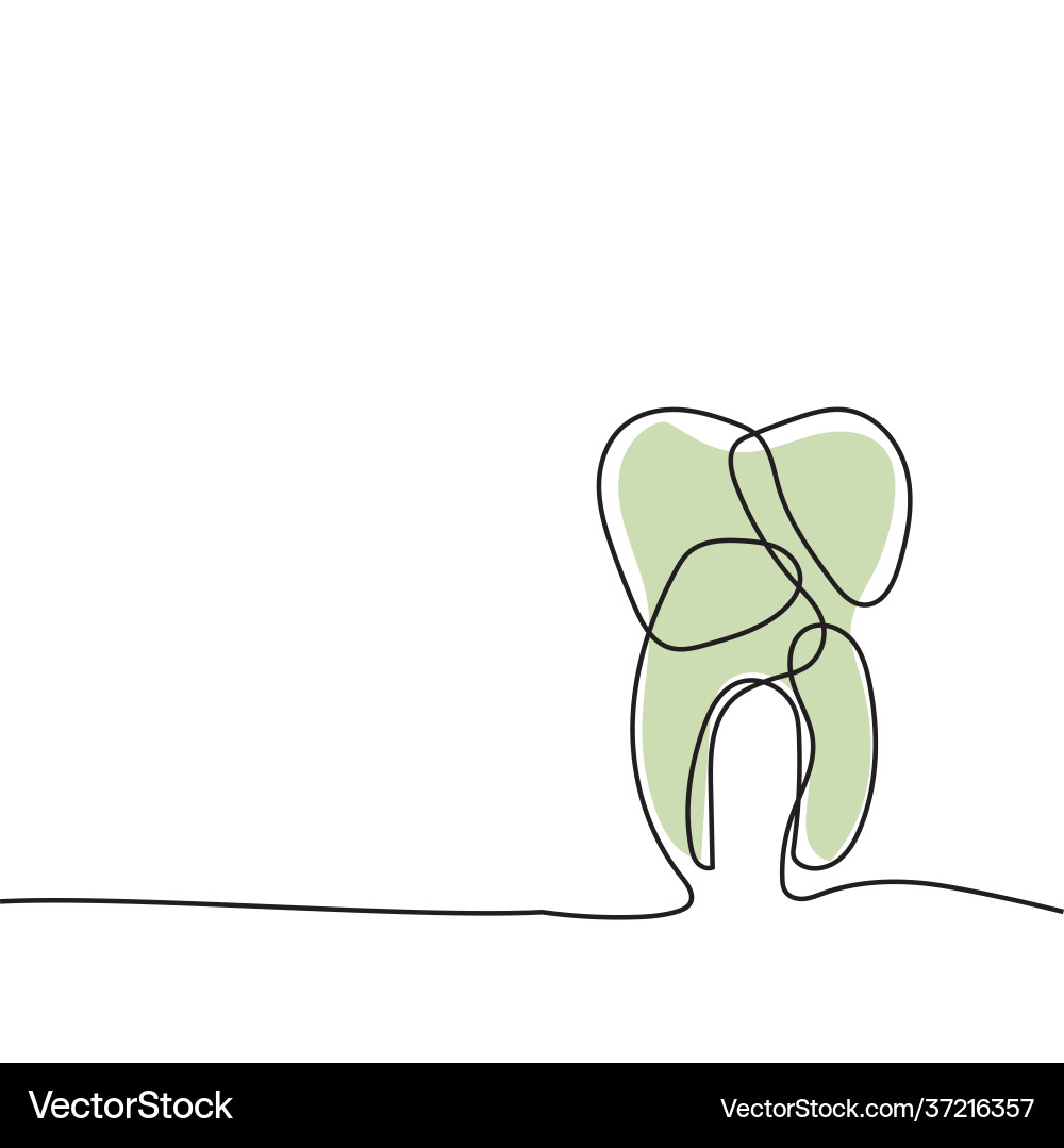 Dental line art drawing Royalty Free Vector Image