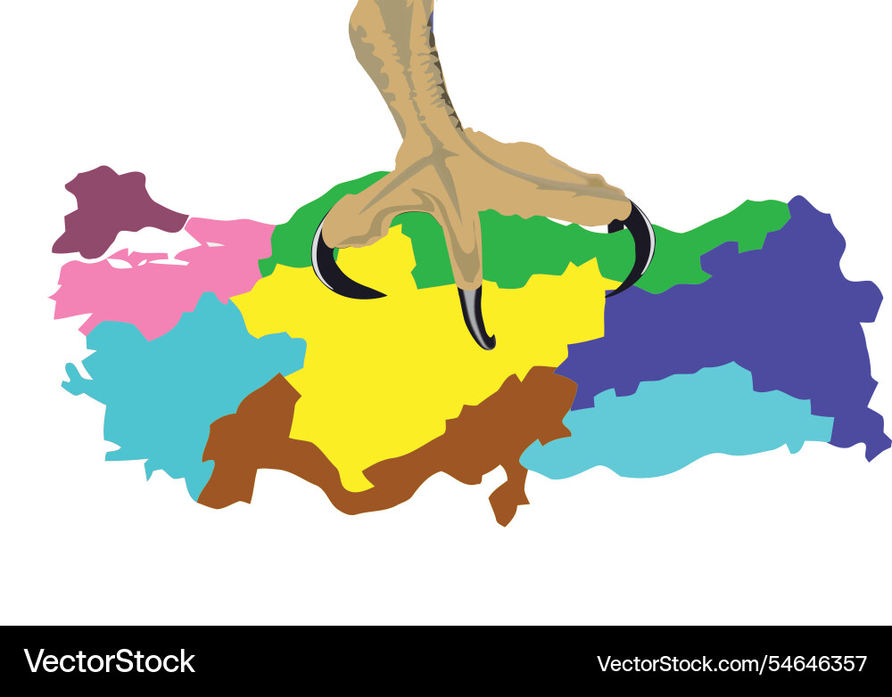 Eagle talon clawing turkey map depicting invasion Vector Image