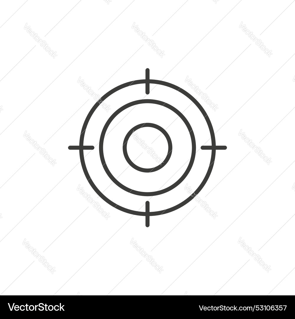 Gun target line icon isolated on white background Vector Image