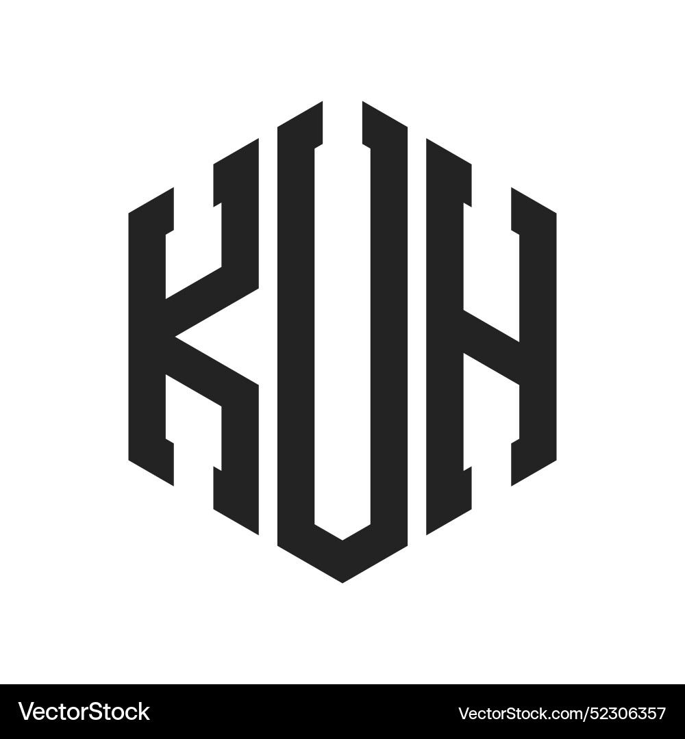 Kuh logo design initial letter monogram Royalty Free Vector