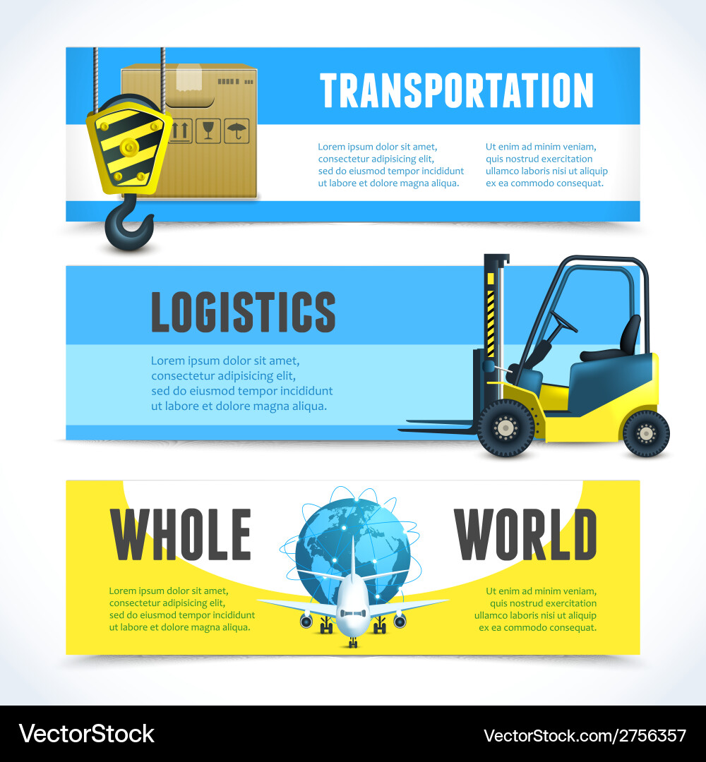 Logistic horizontal banners Royalty Free Vector Image