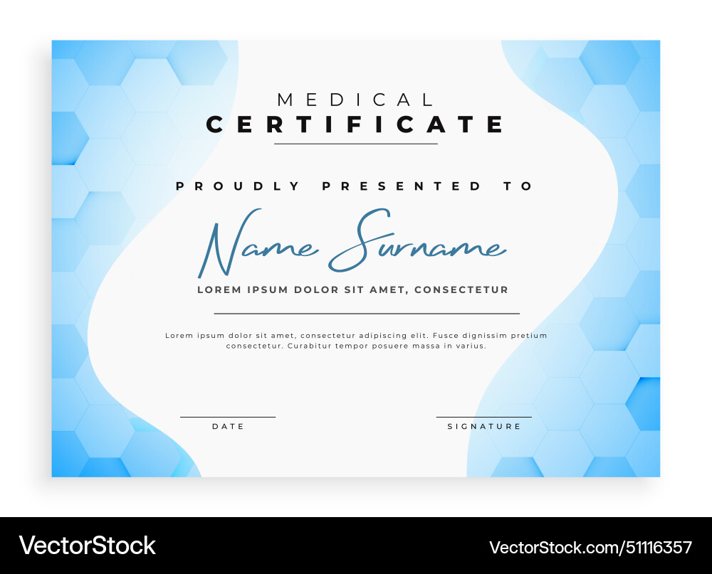 Medical certificate or diploma template a gift Vector Image