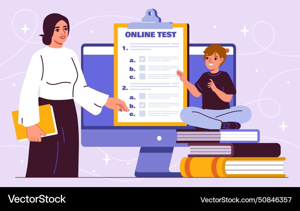 Online test concept Royalty Free Vector Image - VectorStock