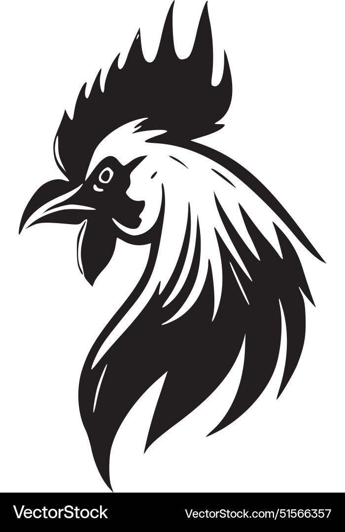 Rooster - minimalist and flat logo Royalty Free Vector Image