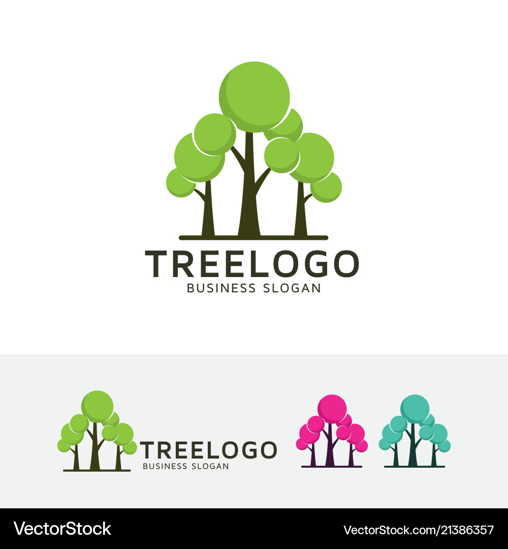 Tree Group Logo Template Royalty Free Vector Image