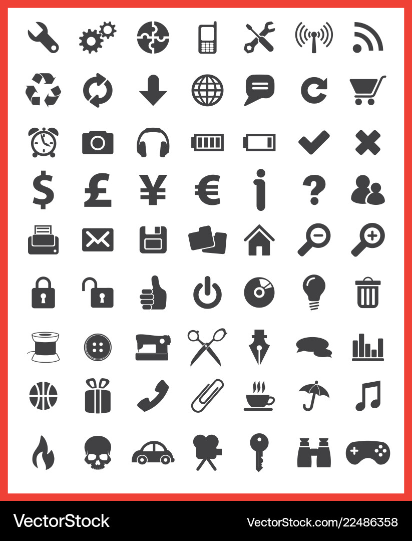 63 top icons Royalty Free Vector Image - VectorStock