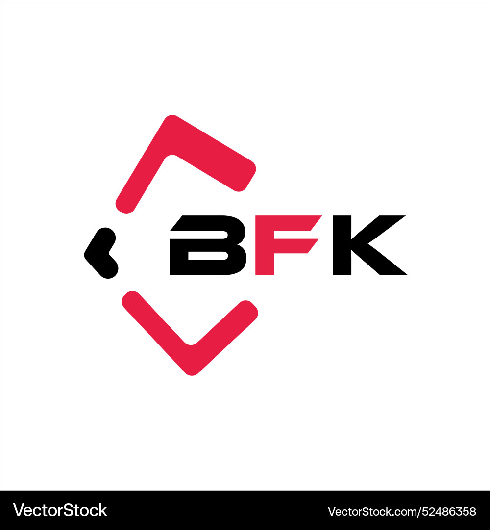 Bfk creative minimalist letter logo unique Vector Image