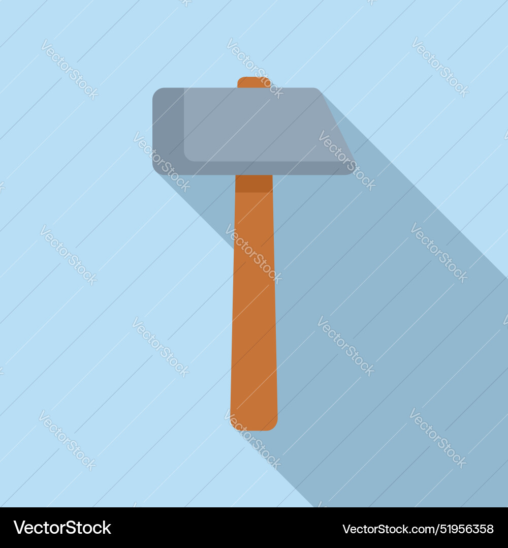 Construction hammer with wooden handle casting Vector Image