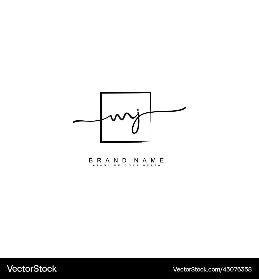 Initial letter mj logo template in handwritten Vector Image