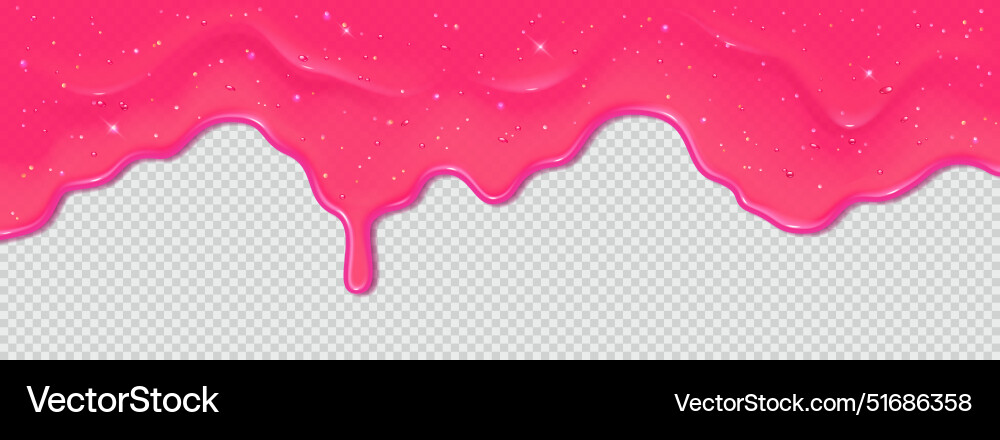 Realistic 3d dripping glossy pink slime Royalty Free Vector