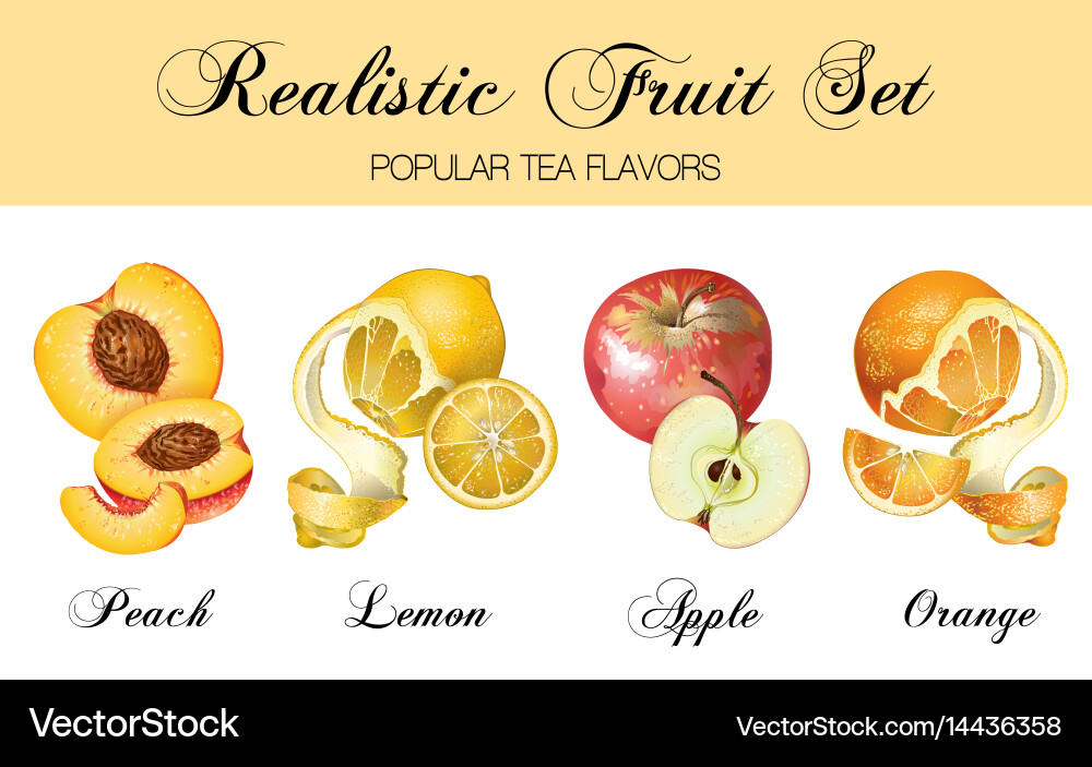 Realistic fruits set Royalty Free Vector Image