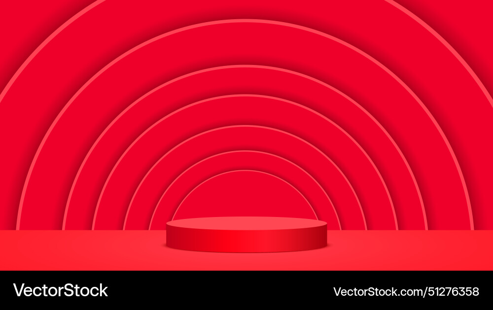 Red podium in studio room Royalty Free Vector Image