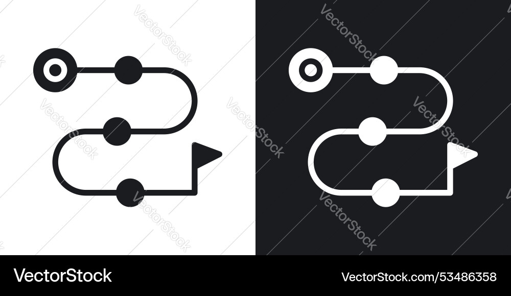 Roadmap Line Icon - Black and White Royalty Free Vector