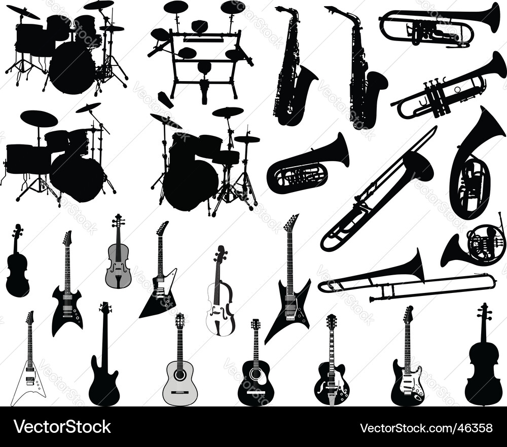 Set of musical instruments Royalty Free Vector Image