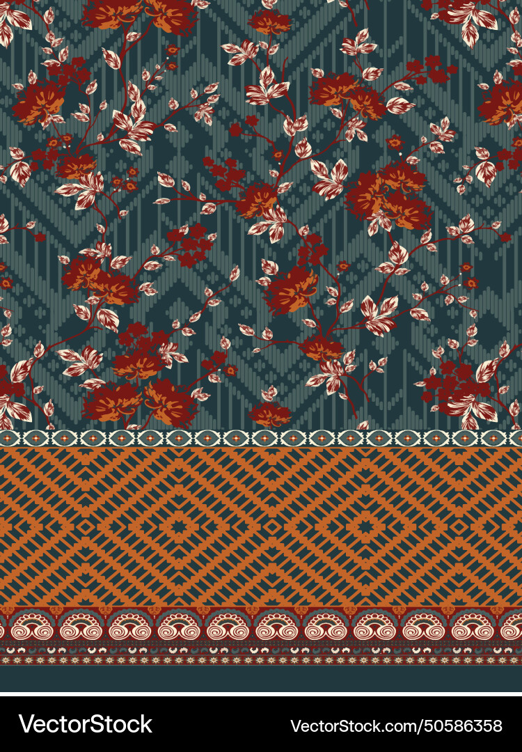 Textile digital design fabric print wallpaper Vector Image