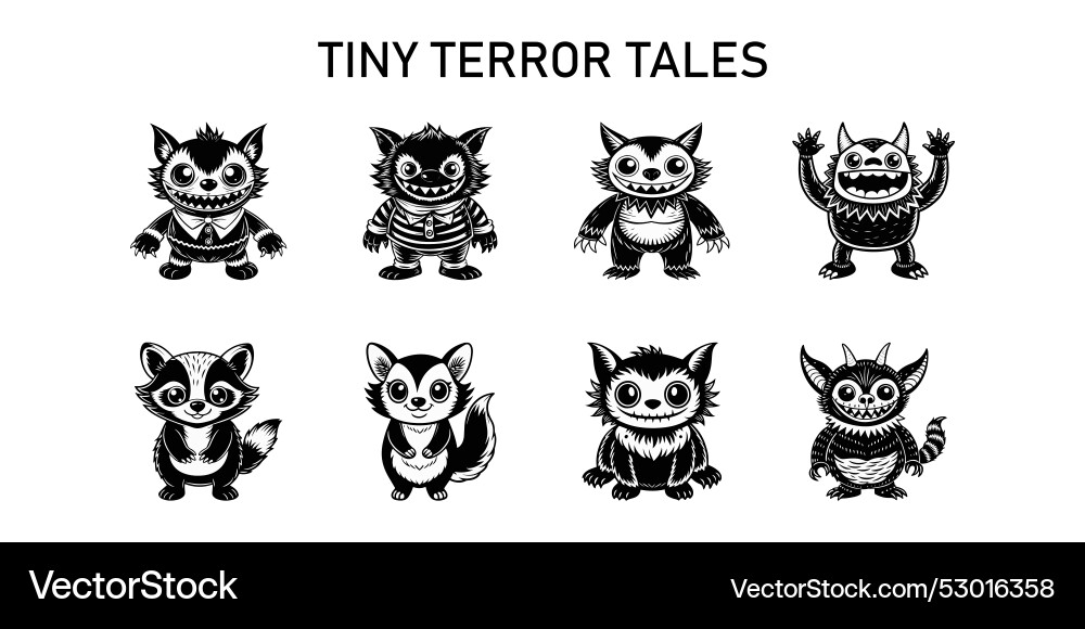 Tiny terror tales black art celebrating cuddly Vector Image