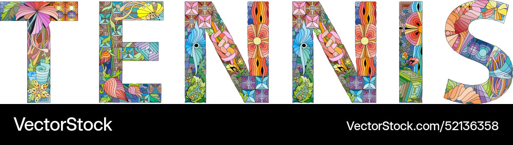 Word tennis entangle object for decoration Vector Image