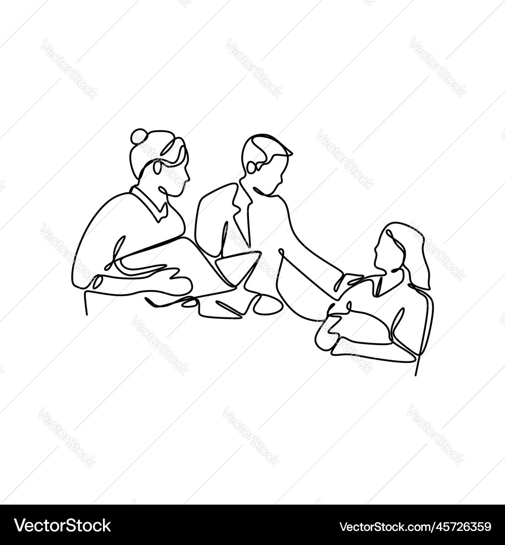 Continuous line drawing of doctor talking Vector Image