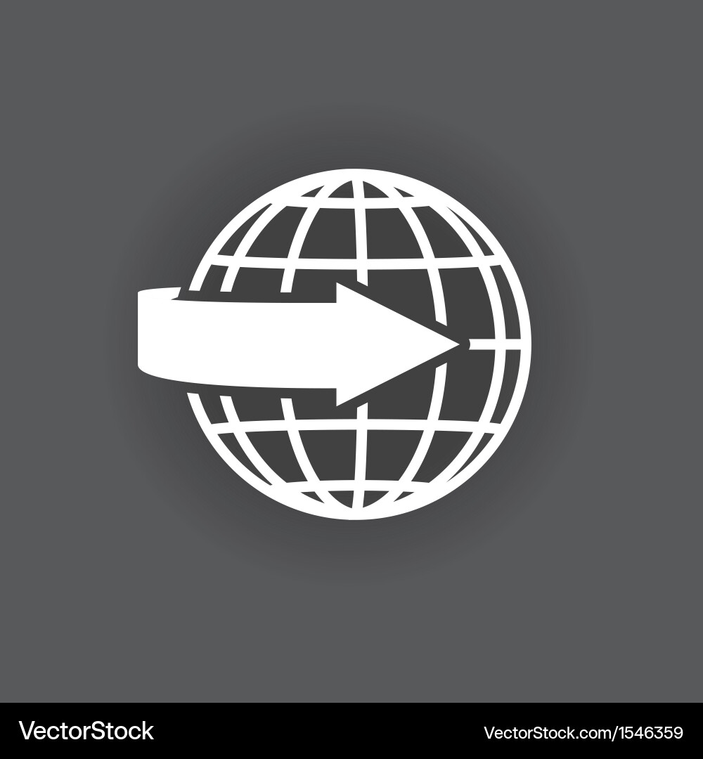 Global Arrow Globe Icon Royalty Free Vector Image