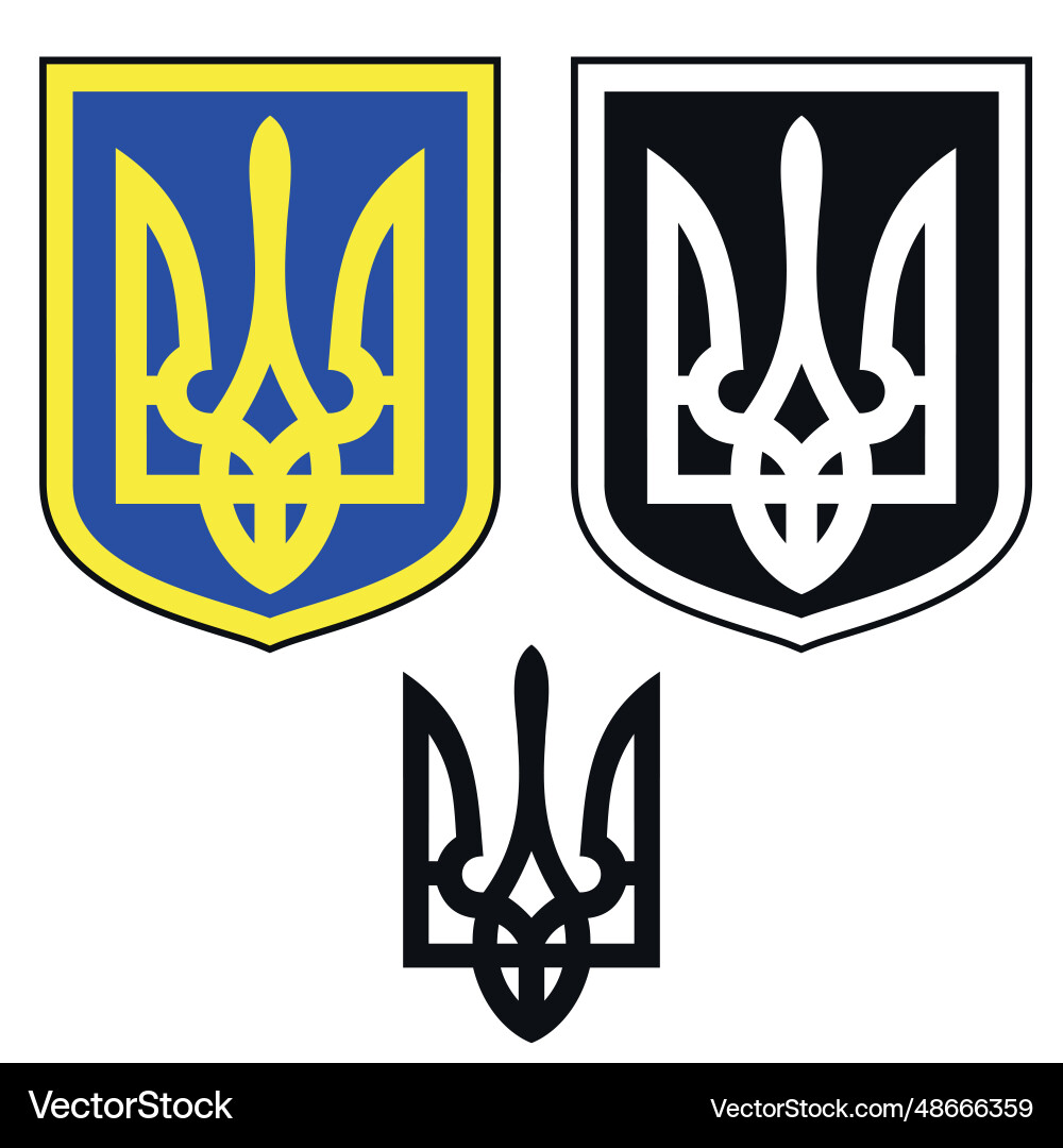 Ukrainische Dreizack-Symbole Lizenzfreies Vektorbild