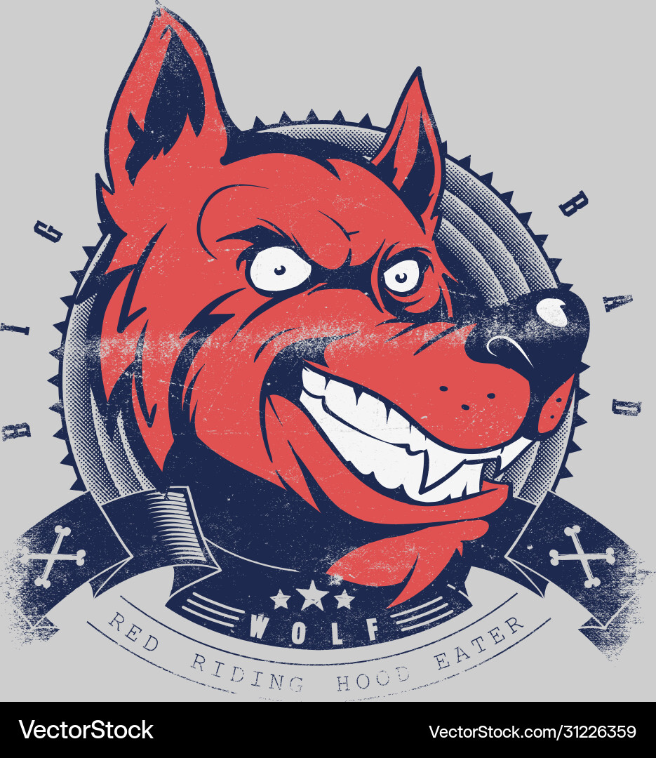 Wolf grin Royalty Free Vector Image - VectorStock