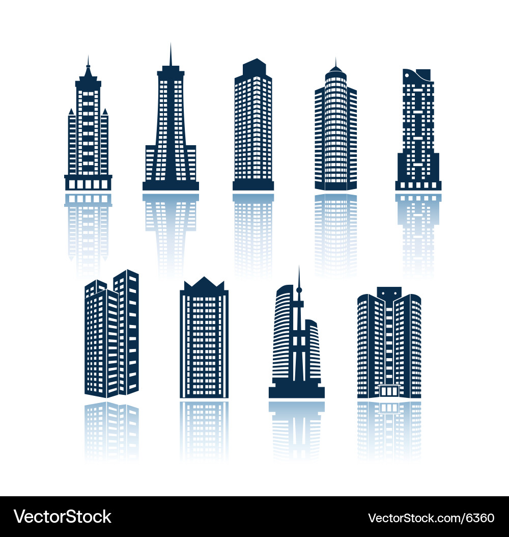 Buildings silhouettes Royalty Free Vector Image