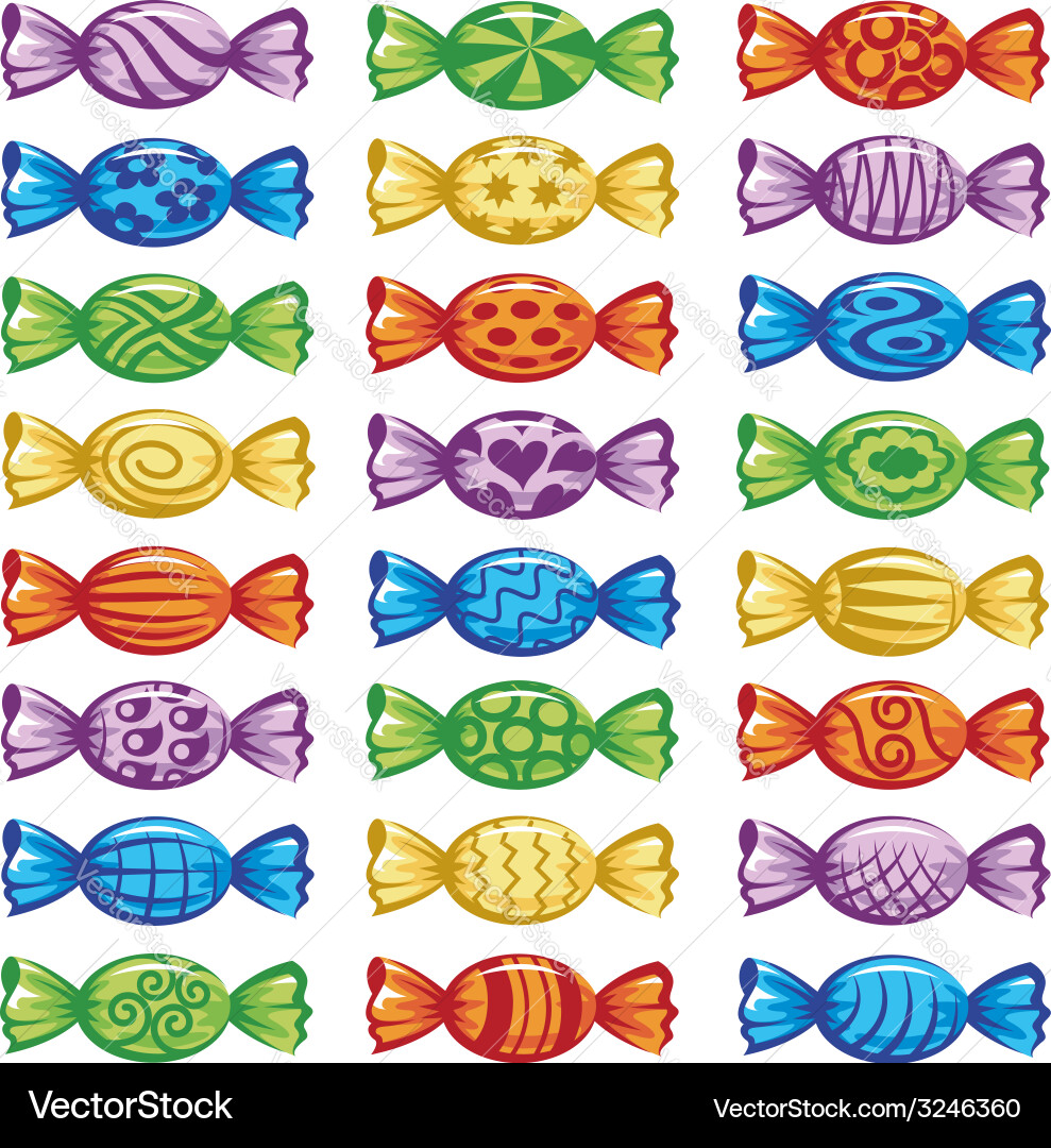Candy collection Royalty Free Vector Image - VectorStock