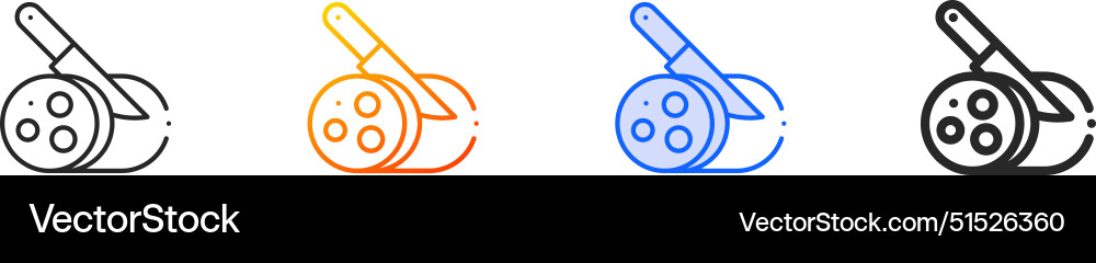 Cold meat iconthin linear gradient blue stroke Vector Image