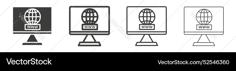 Domain icon set on white background Royalty Free Vector