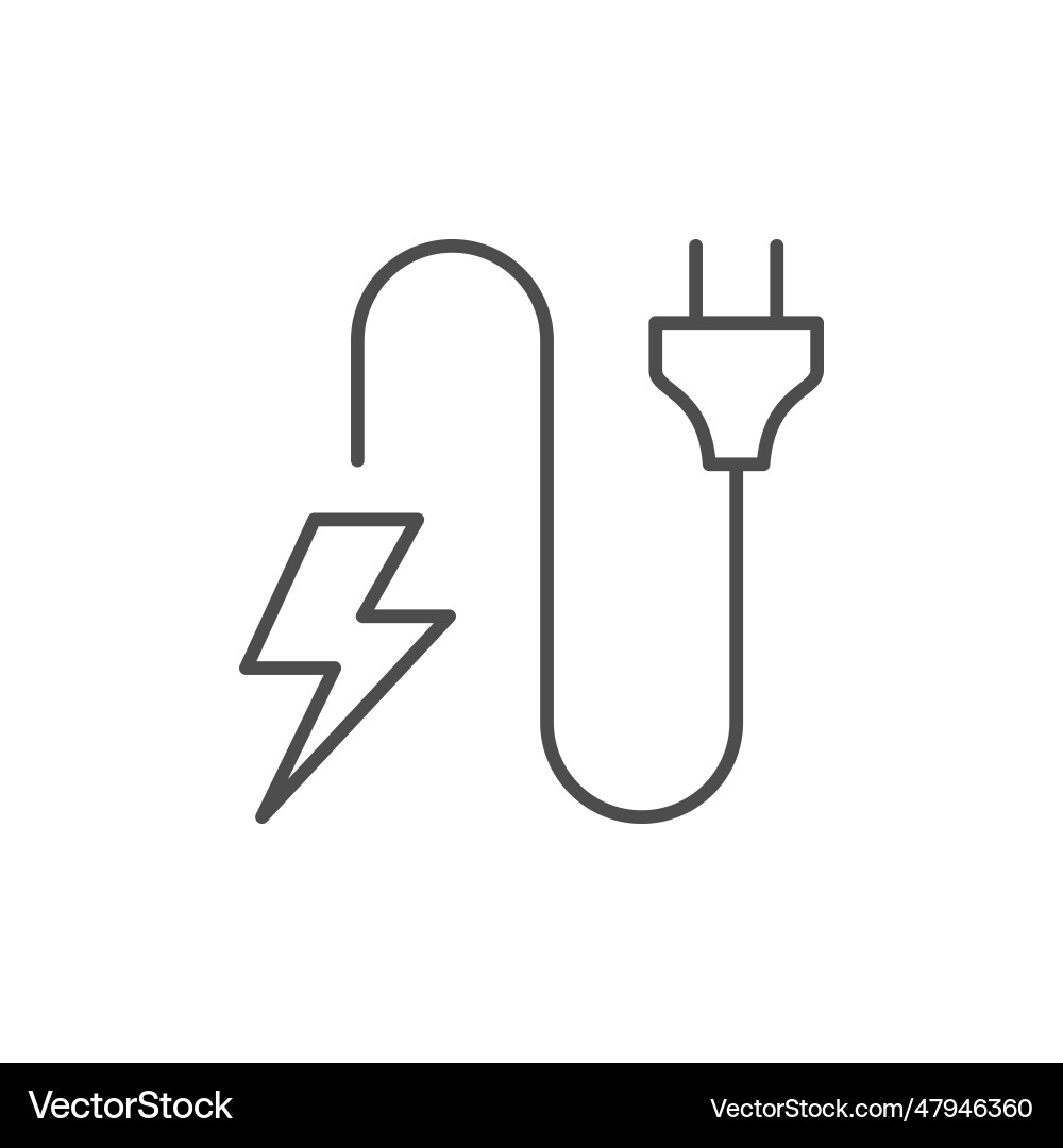 Electric energy line outline icon Royalty Free Vector Image