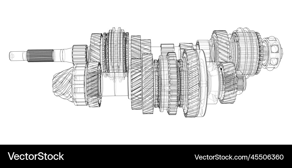 Gearbox sketch Royalty Free Vector Image - VectorStock